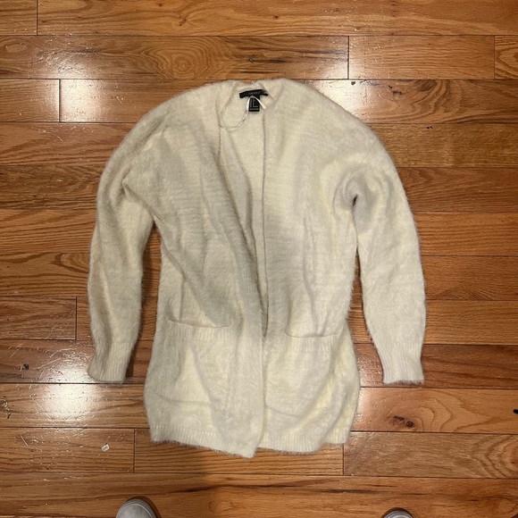 Forever 21 | Sweaters | Fuzzy White Cardigan | Poshmark